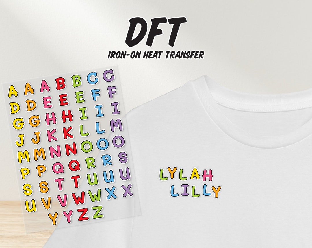 DFT Iron on Heat Transfer Sticker for Cloth DIY CUTE A to Z , Colorful ...