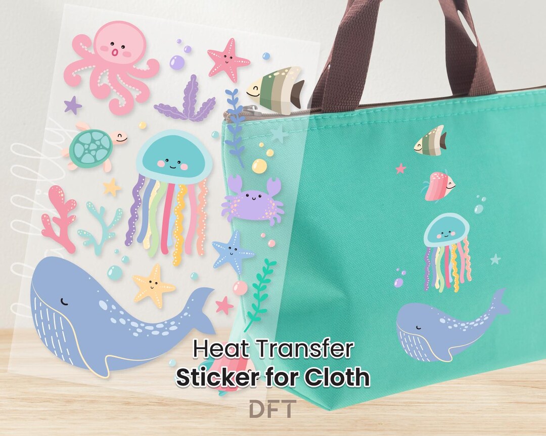 DFT Iron on Heat Transfer Sticker for Cloth Under the Sea Theme DIY - Etsy