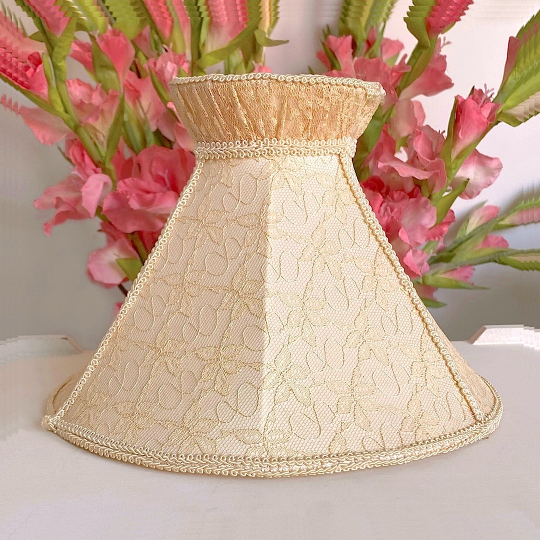 Parisian Chic French Vintage Lamp Shade With Clip on Frame and Fabric ...