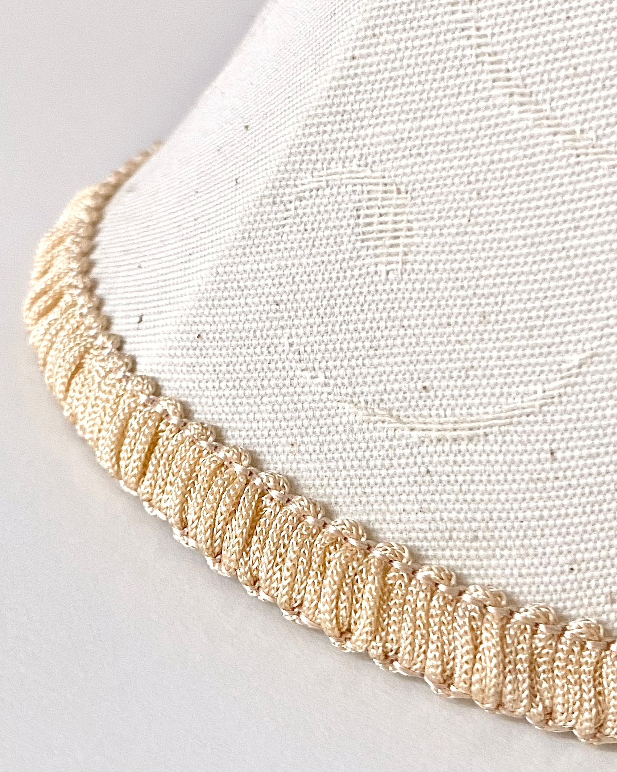 Petite White Fabric Lamp Shade With Delicate Botanical Motive and Beige ...