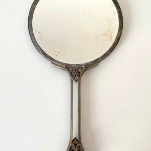 Floral Belle Époque French 1890-1920s Antique Brass Hand Mirror. Art ...