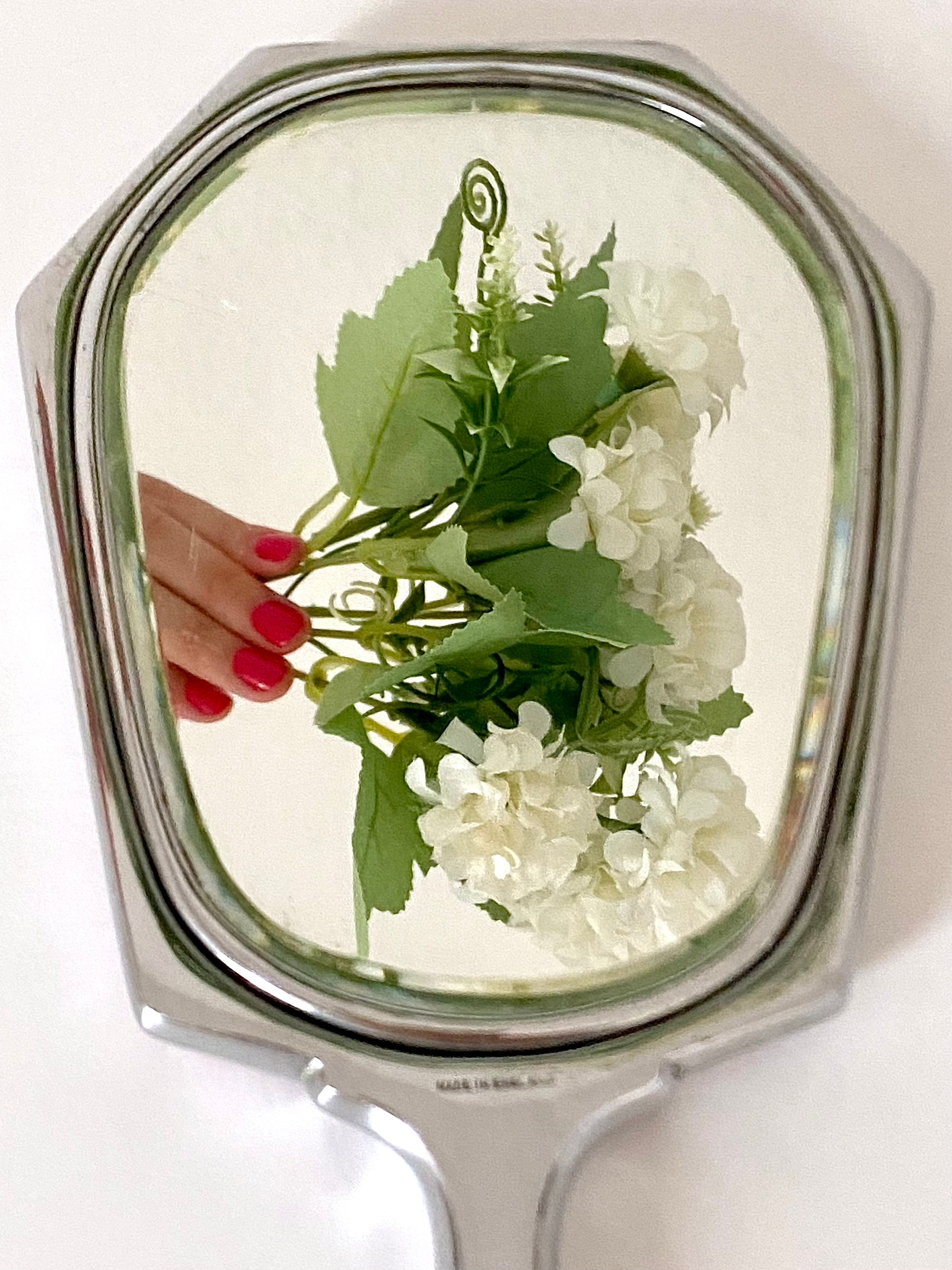 Pastel Pink Enamel Art Deco Hand Mirror With Silver Tone. Rare - Etsy