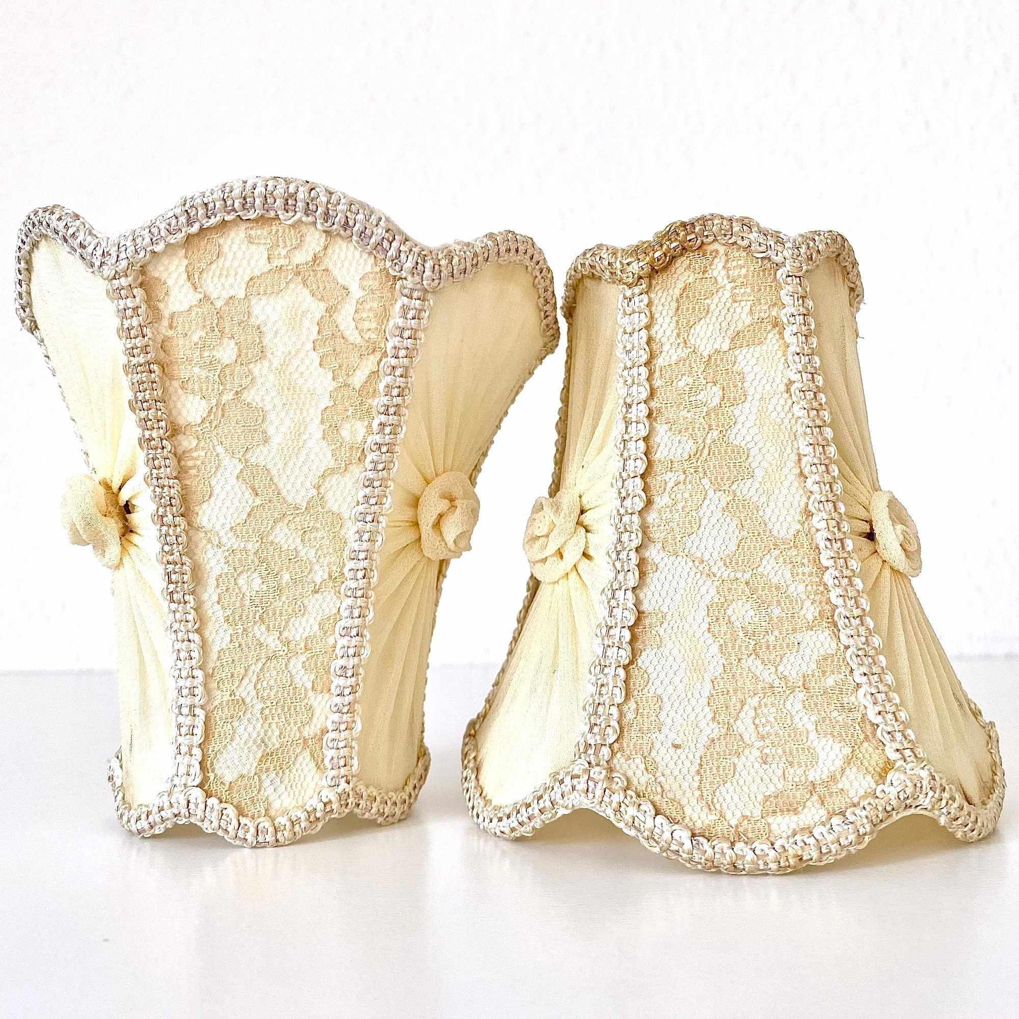 Beautiful Creamy off White Parisian French Petite Lamp Shades. Lace ...