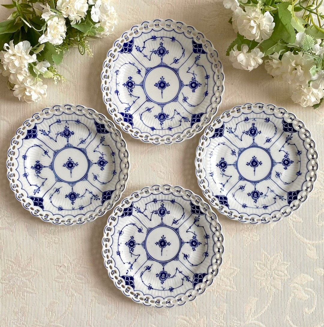 Price is for 1 Plate. Schumann Blue Fluted Cake/side Plate With ...
