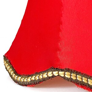 SET OF 2 Classic Red Small Satin Lamp Shades. Vintage French Parisian ...