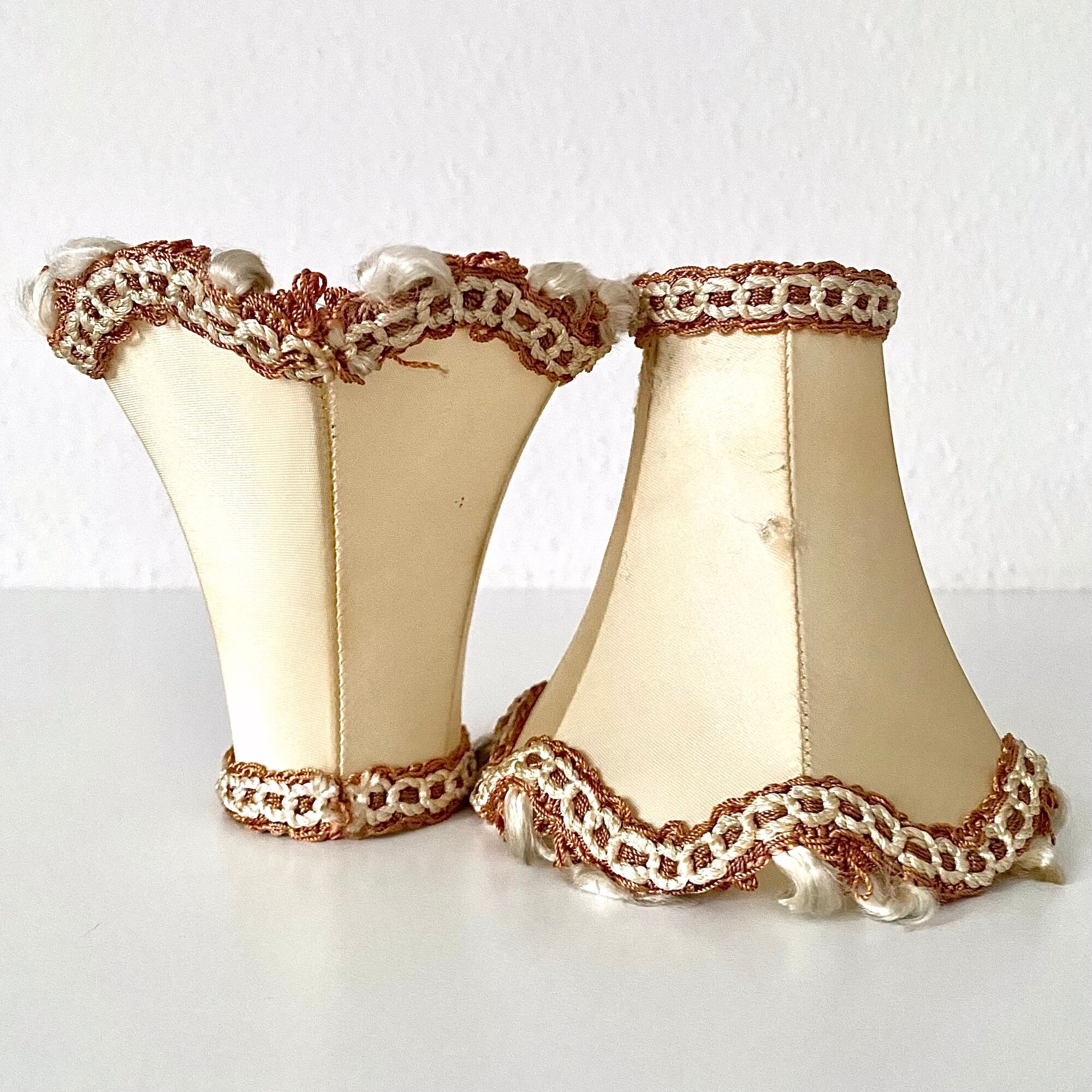 SET OF 2 Light Golden Parisian French Satin Lamp Shades. - Etsy