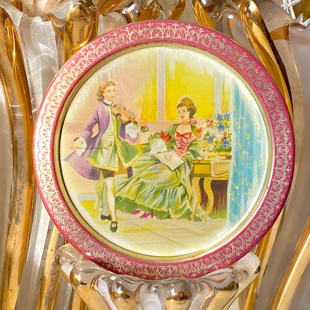 Beautifully Illustrated Rococo Style Courting Couple. Vintage Petite ...