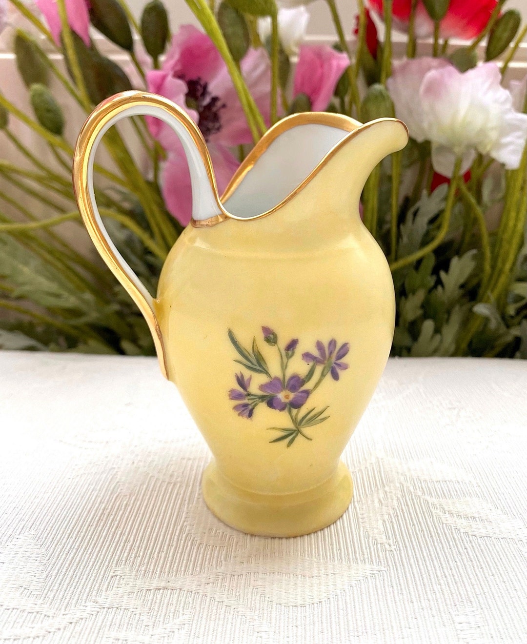 Empire Style Petite Pastel Yellow Thomas Bavaria Creamer With Gold Trim ...