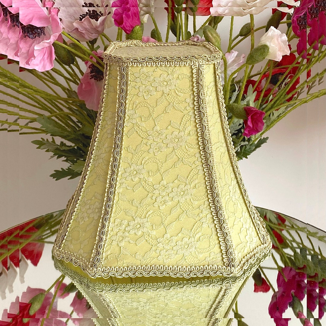 Pistachio Pastel Green French Boudoir Chic Square Non Clip Vintage Lamp ...