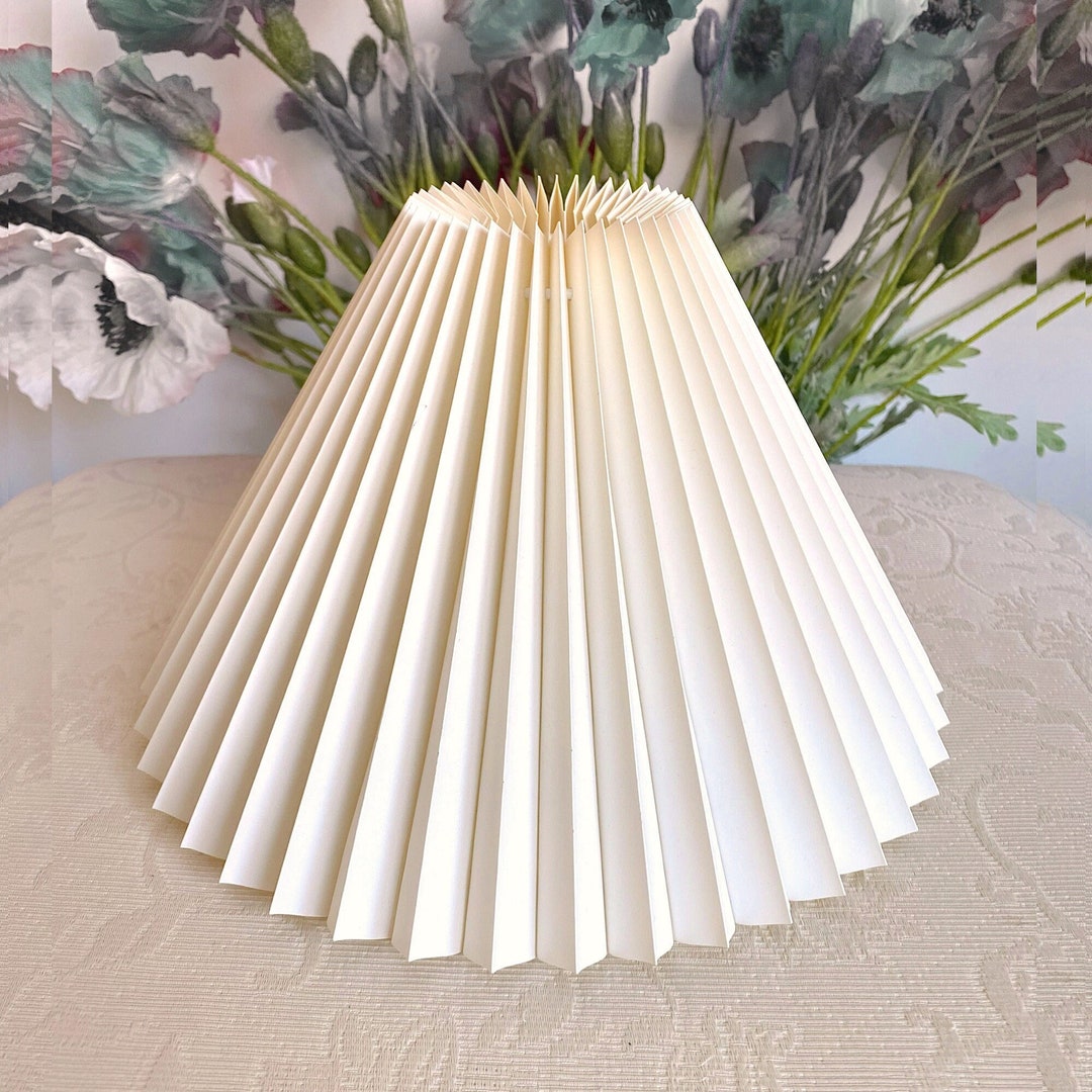 Off White Lamp Shade With Clip on Frame. Retro 1990s Nordic Pleated ...