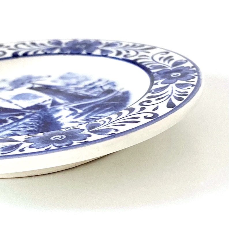 Blue Delfts Antique Small Round Plate With Dutch Motive. Made - Etsy