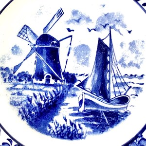 Blue Delfts Antique Small Round Plate With Dutch Motive. Made in the ...