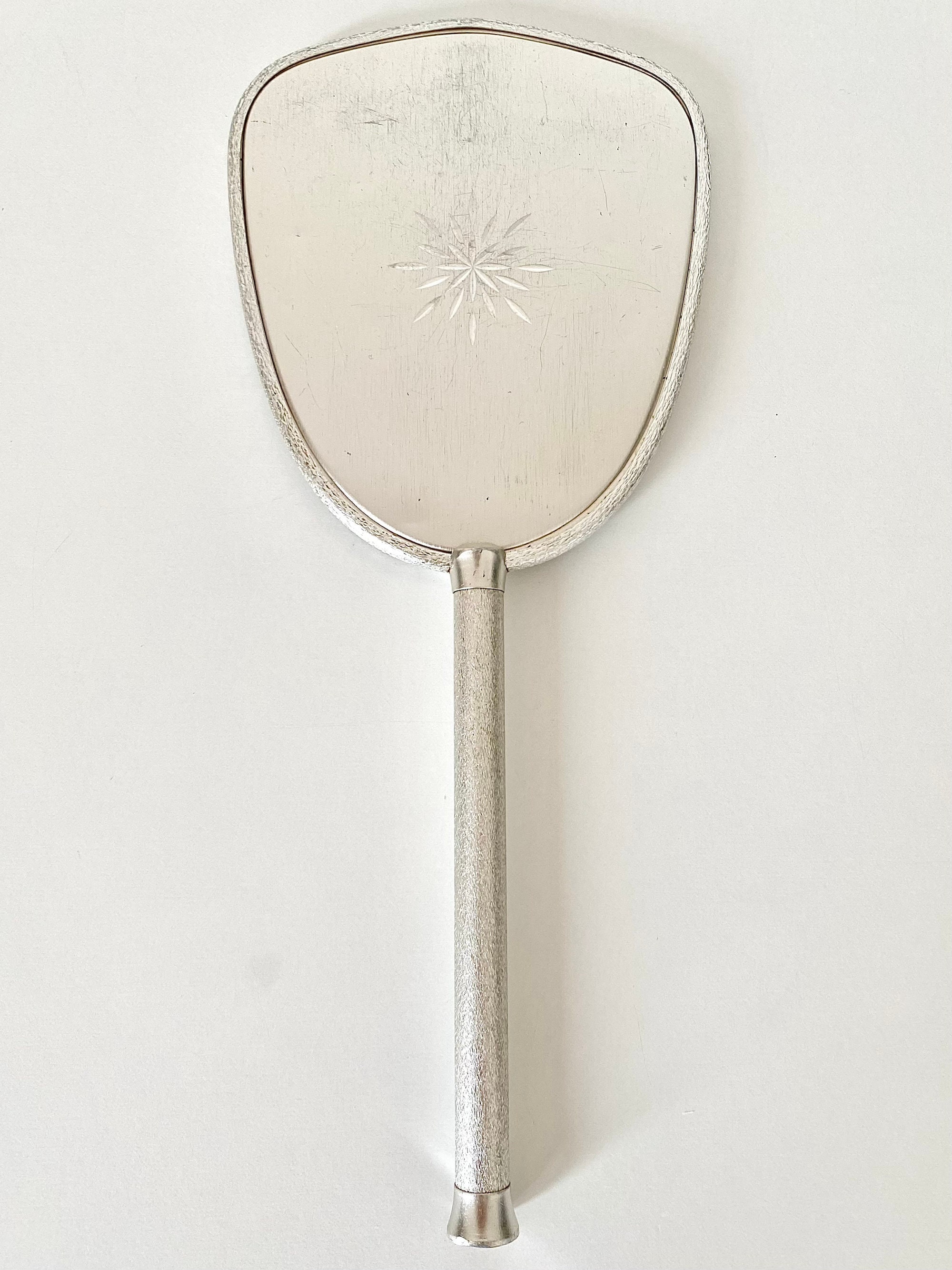 Vintage Silver Tone Hand Mirror: Star Burst Design - Etsy