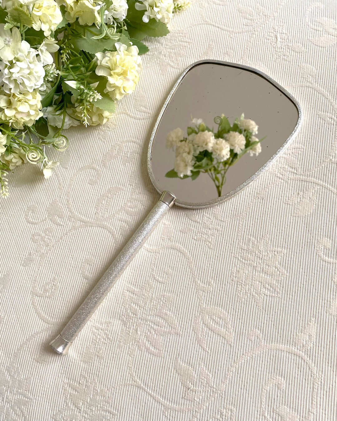 Vintage Silver Tone Hand Mirror: Star Burst Design - Etsy