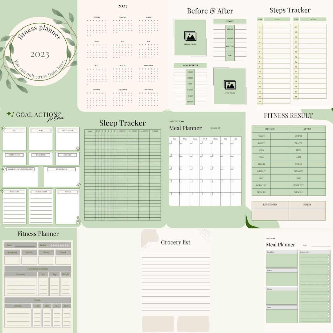 Printable Daily Fitness Planner, Fitness Health Journal, Printable ...