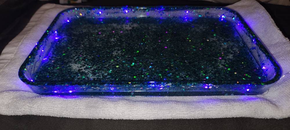 Custom Made Resin Rolling Tray/home Decor Multi-purpose Tray With LED ...