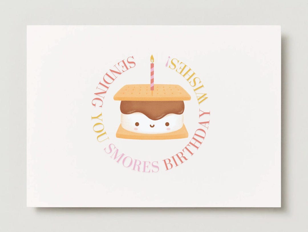 Smores Wishes Birthday Card | Printable Instant Download | Birthday ...