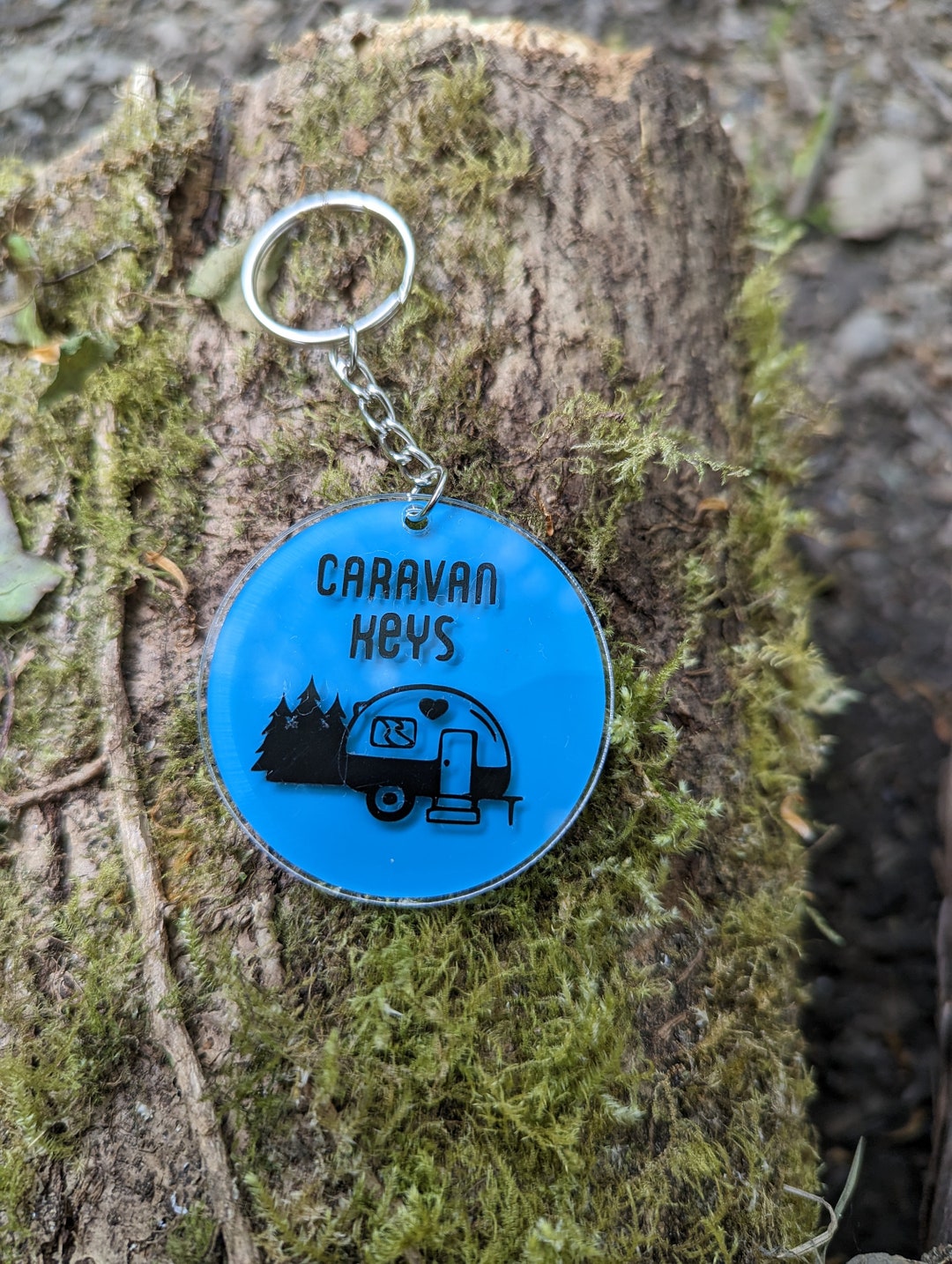 Caravan Keys Blue Keychain Keyring, Gift Ideas - Circle - Van Keys ...