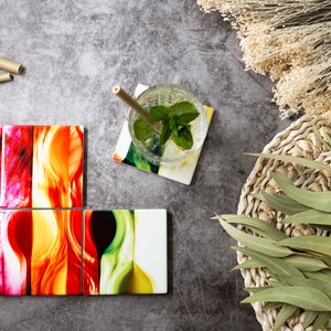 Colorful Ceramic Coasters Set – Cute, Cool and Unique Drink Coasters ...