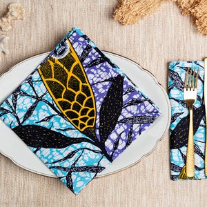African Dinner Napkins, Cloth Napkins Colorful, Wax Print 100% Cotton ...