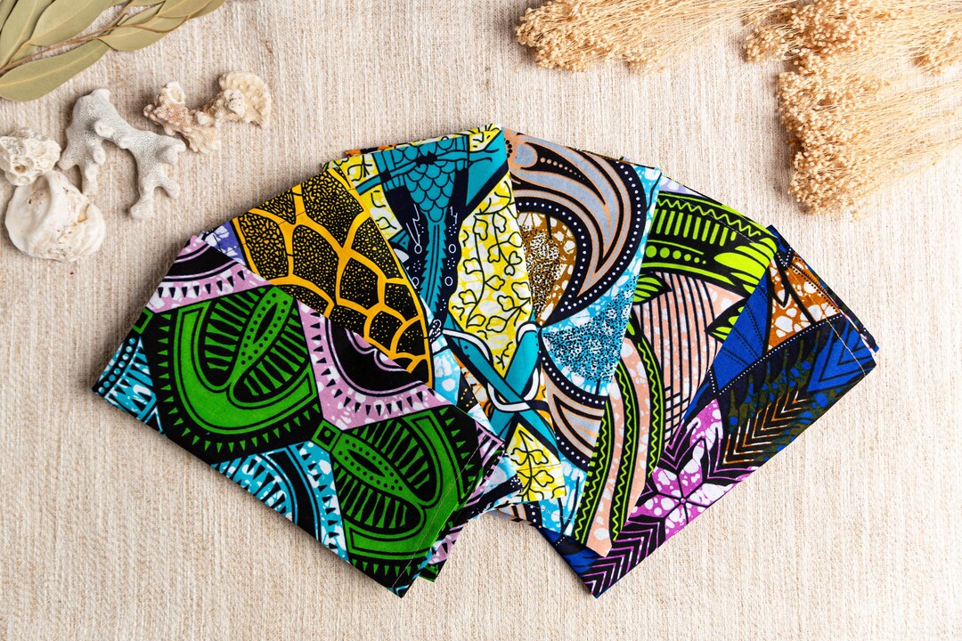 African Dinner Napkins, Cloth Napkins Colorful, Wax Print 100% Cotton ...
