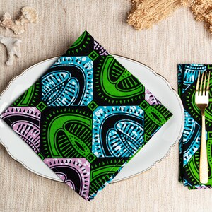 African Dinner Napkins, Cloth Napkins Colorful, Wax Print 100% Cotton ...