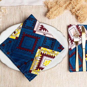 African Dinner Napkins, Cloth Napkins Colorful, Wax Print 100% Cotton ...