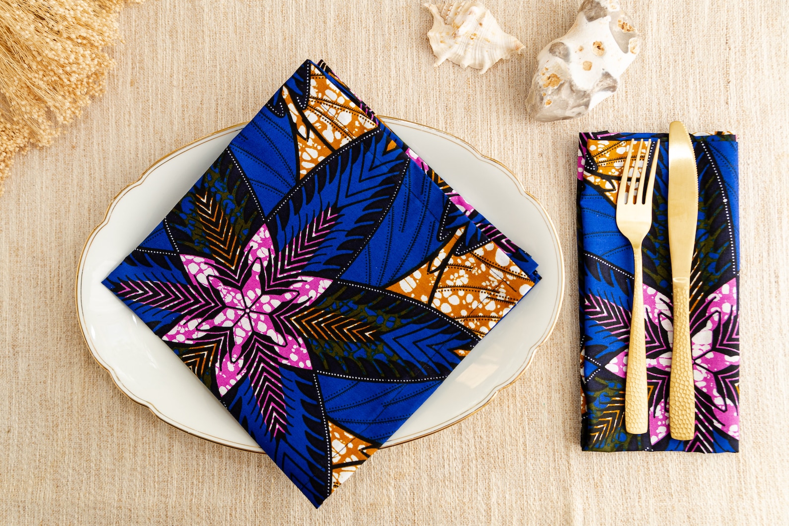 African Dinner Napkins, Cloth Napkins Colorful, Wax Print 100% Cotton ...