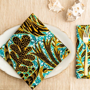 African Dinner Napkins, Cloth Napkins Colorful, Wax Print 100% Cotton ...