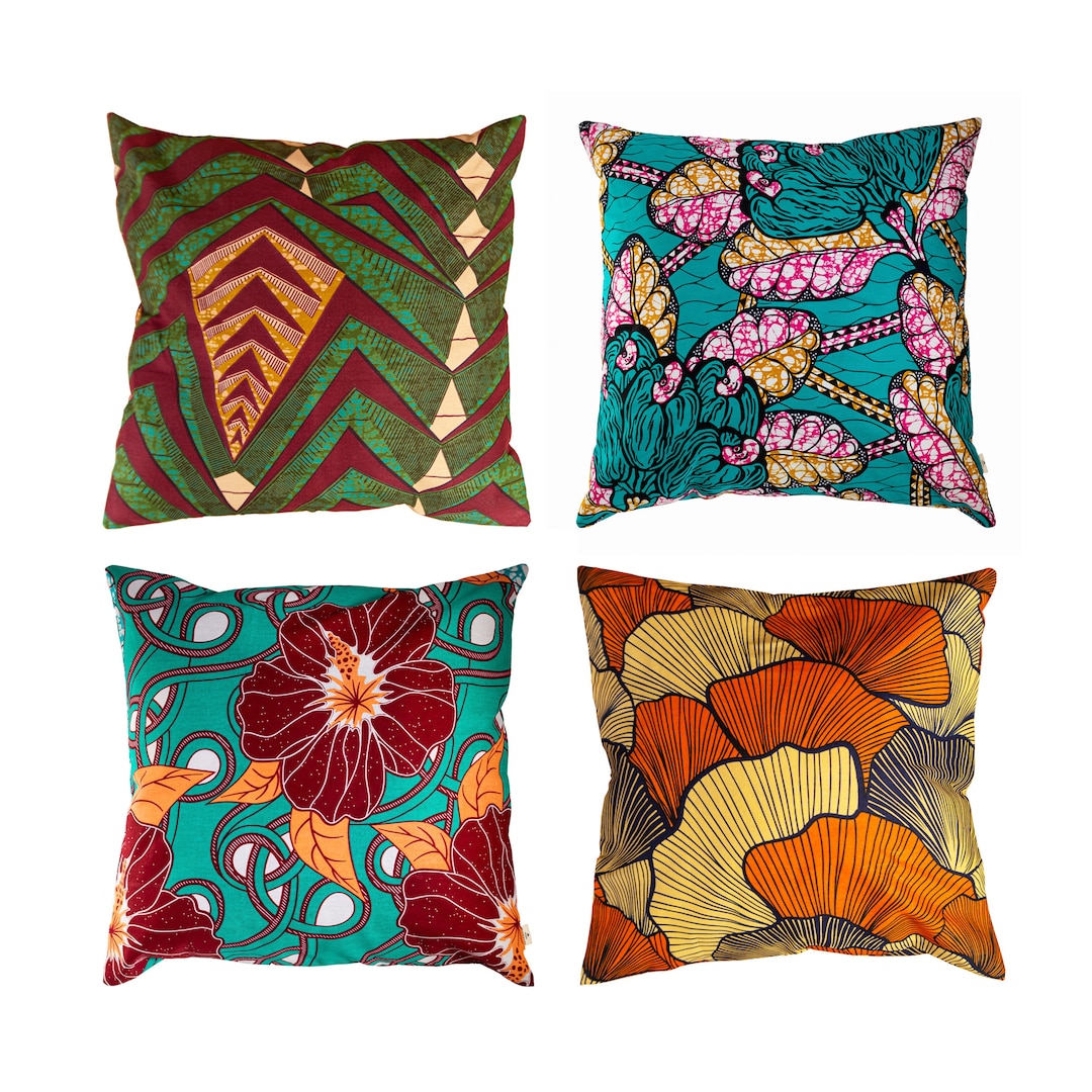 African Pillows, Unique Throw Pillows, Cushion Covers African Wax Print ...