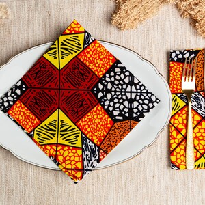 African Dinner Napkins, Cloth Napkins Colorful, Wax Print 100% Cotton ...