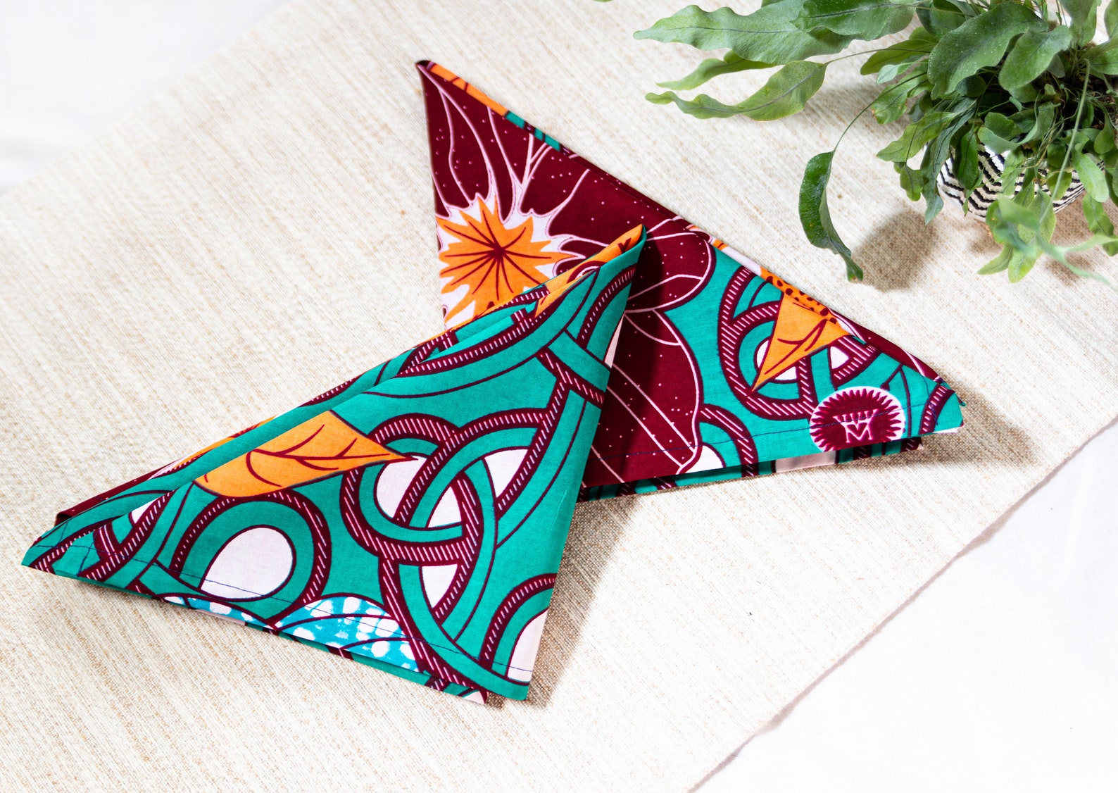 African Dinner Napkins Cloth Napkins Colorful Wax Print 100% - Etsy