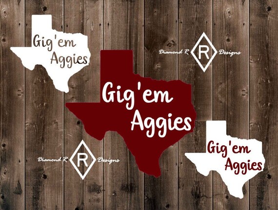 Gig' Em Aggies Vinyl Decal | Etsy