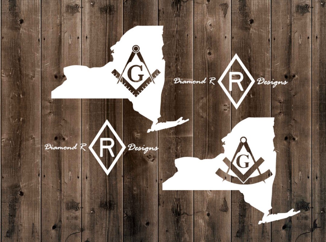 New York Square and Compass Decal Masonic Freemason Past Master Sticker ...