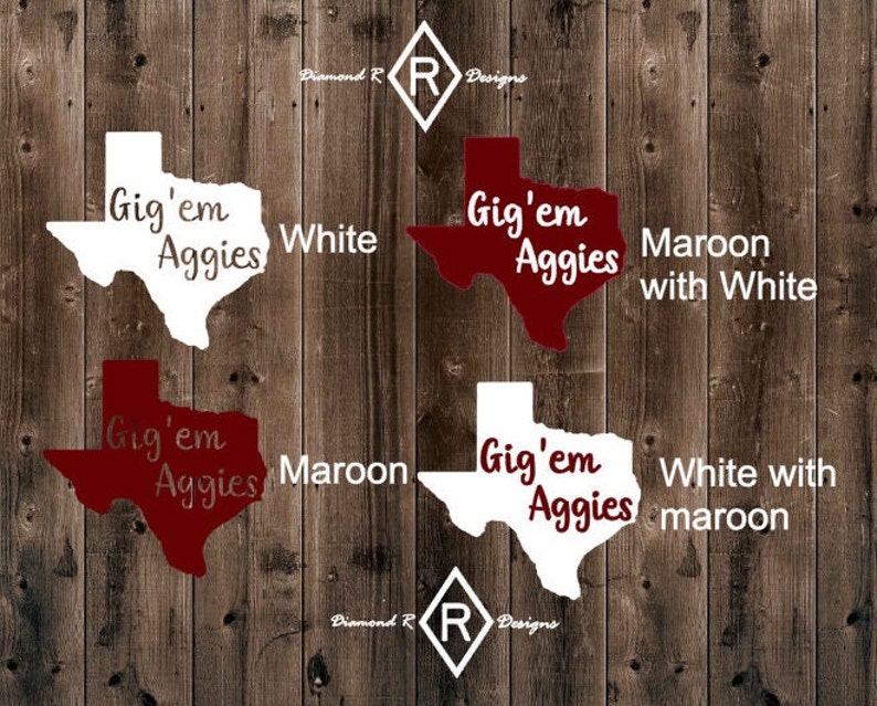 Gig' Em Aggies Vinyl Decal - Etsy