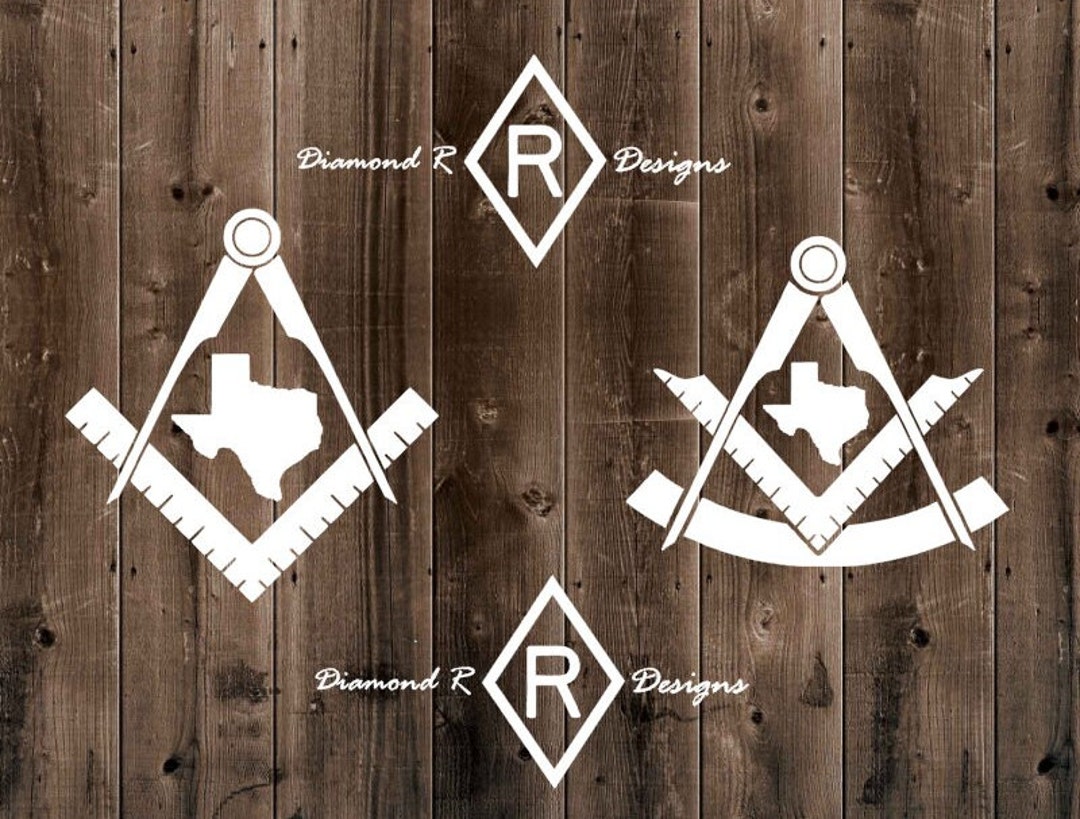 Square and Compass Texas Decal Masonic Freemason Past Master - Etsy