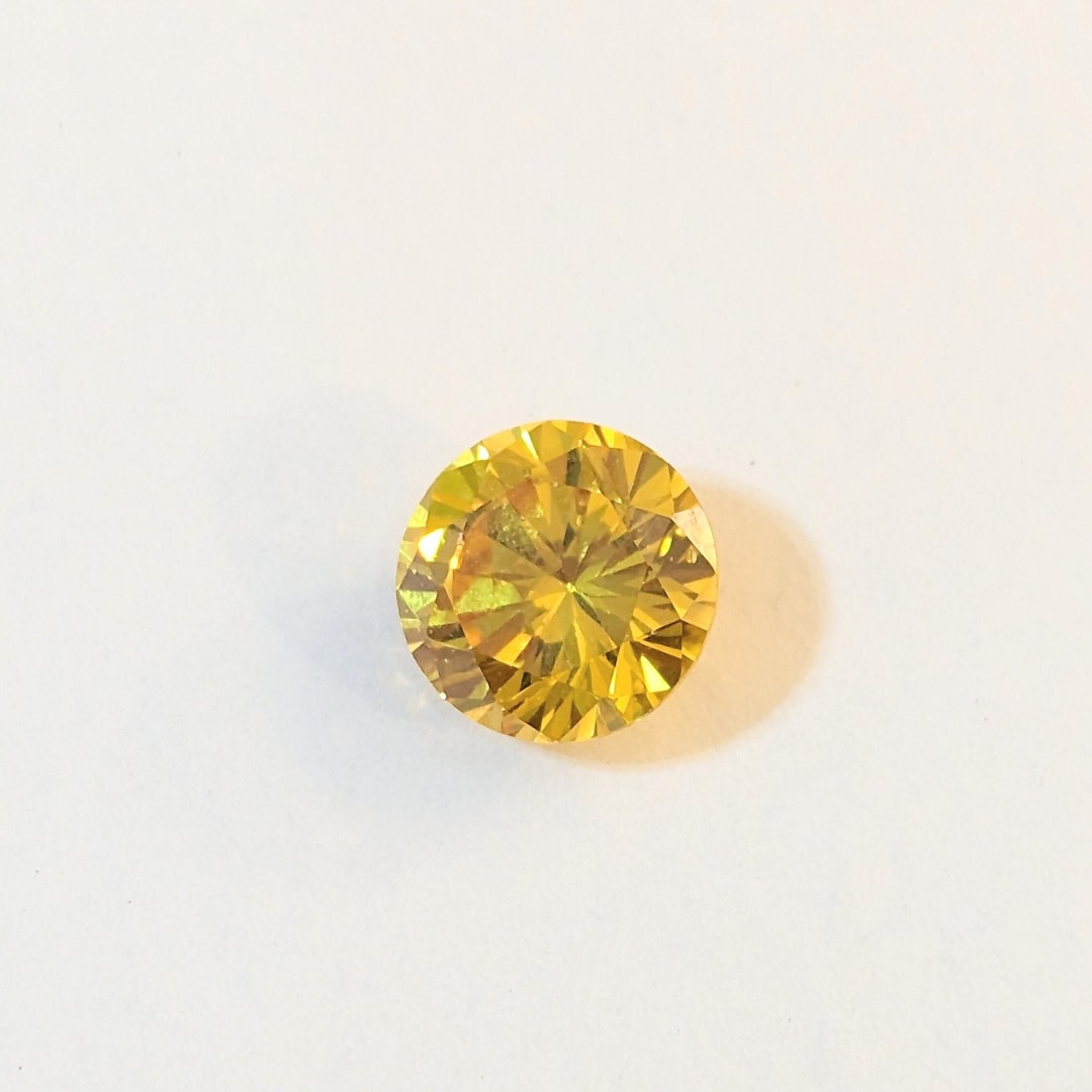 8mm Canary Yellow CZ Stone, Brilliant Cut CZ, Yellow CZ Stone, Bright ...