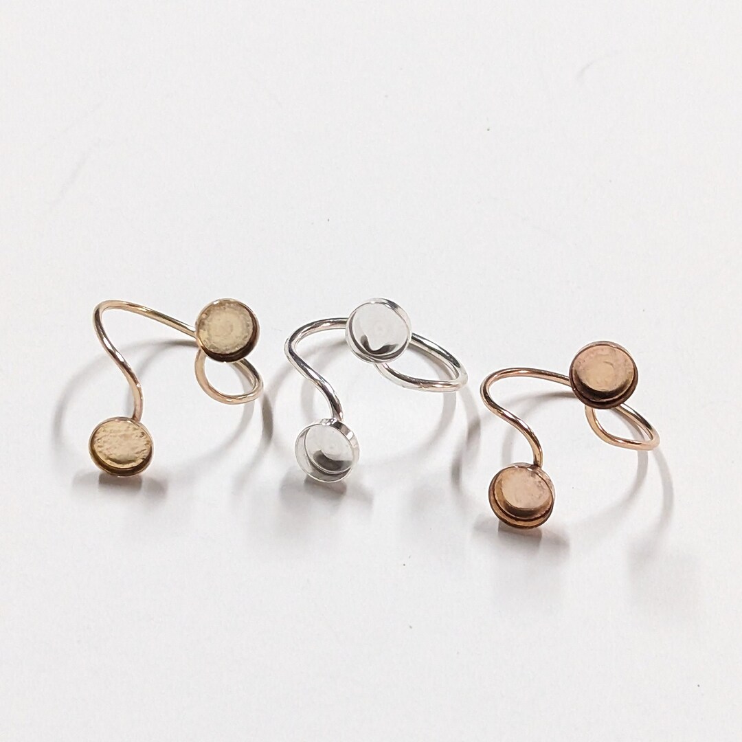 6mm Double Cup Bezel Ring Blank, Bezel Ring Blank, Ring Blank, 6mm ...