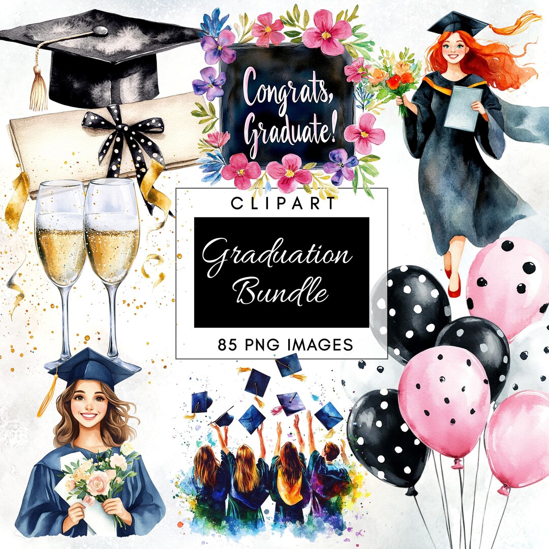 Graduation Clipart Female - 85 Graduate PNG Illustrations - Graduation ...