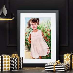 Custom Child Watercolor Portrait From Photo, Custom Realistic Child ...