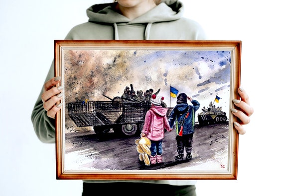 Ukrainian Army Watercolor Printable Wall Ukrainian Children - Etsy