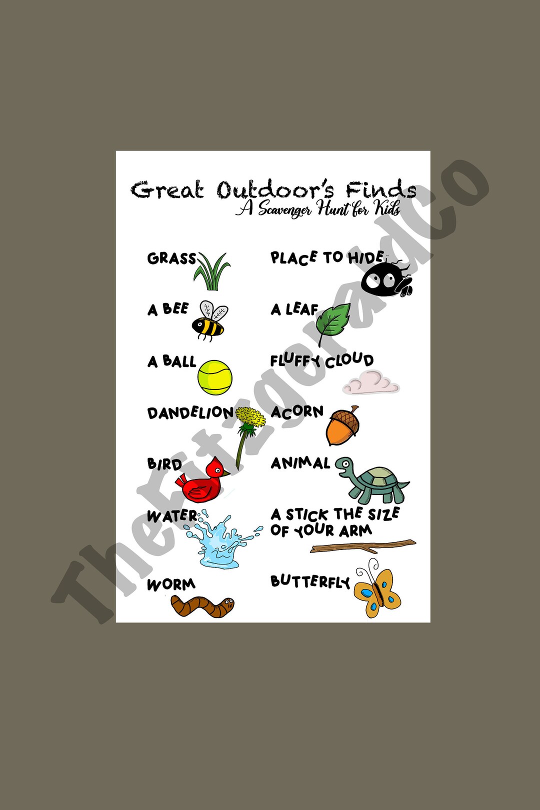 Printable Scavenger Hunt, Great Outdoor Scavenger Hunt, Outdoor ...