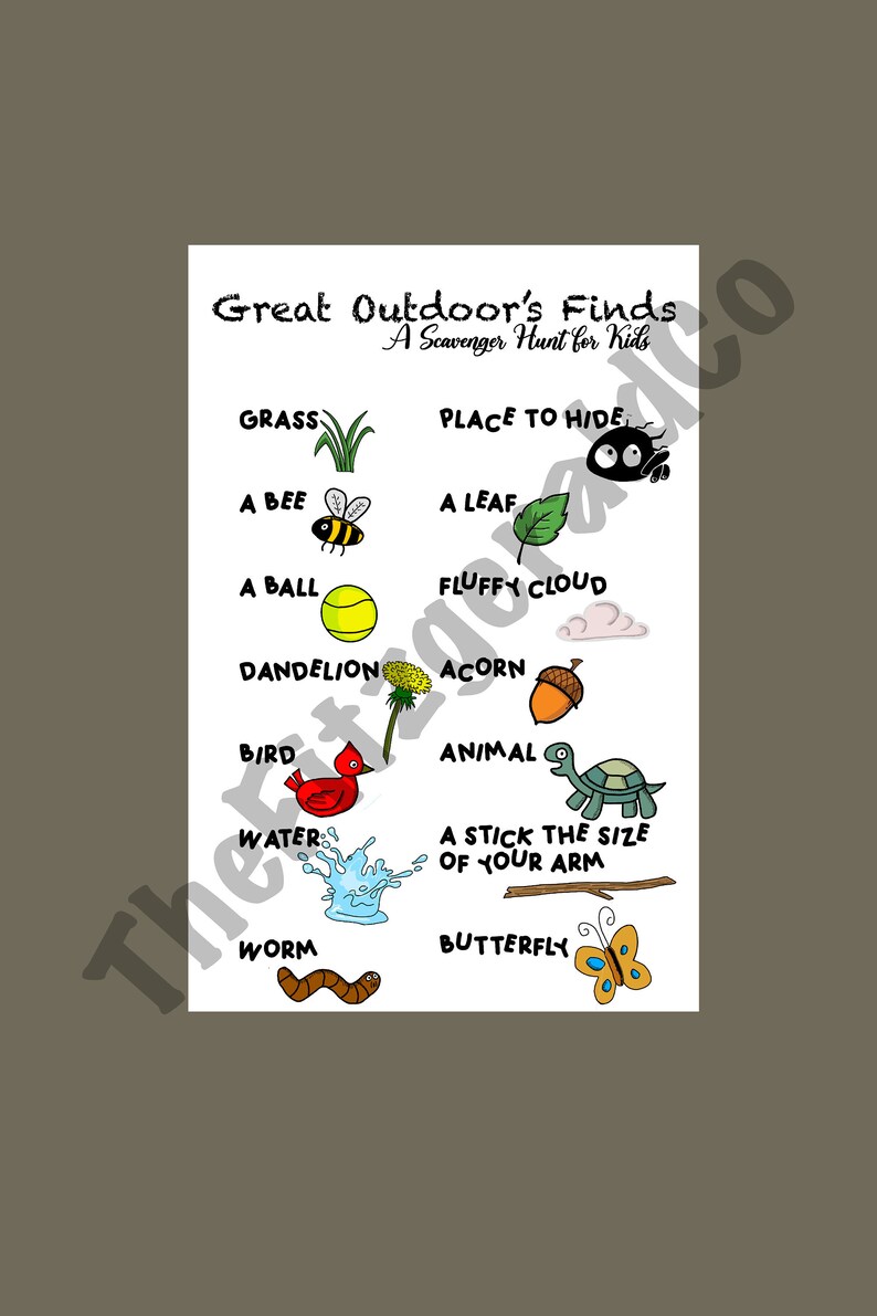 Printable Scavenger Hunt Great Outdoor Scavenger Hunt - Etsy