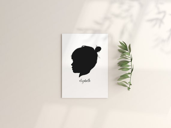Custom Silhouette W/ Script Name Text DIGITAL PRINT - Etsy
