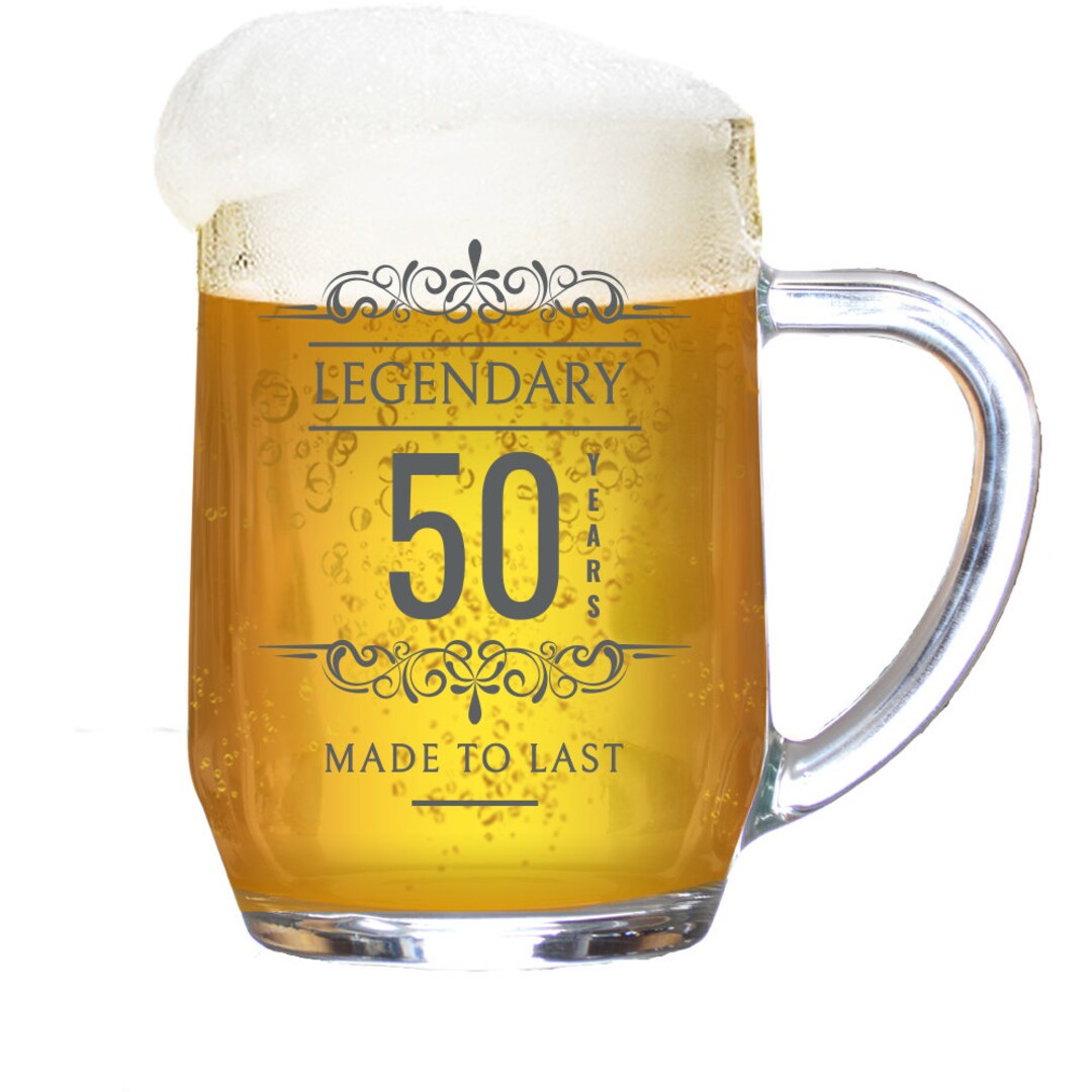 Personalised Birthday Tankard Glass for Men Engraved Beer Stein Pint ...