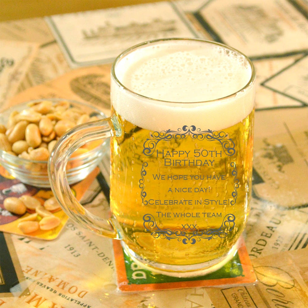 Personalised Tankard Glass for Men Engraved Stein Pint Beer Tanker ...
