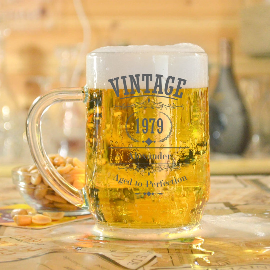Personalised Birthday Tankard Beer Glass for Men Engraved Stein Pint ...