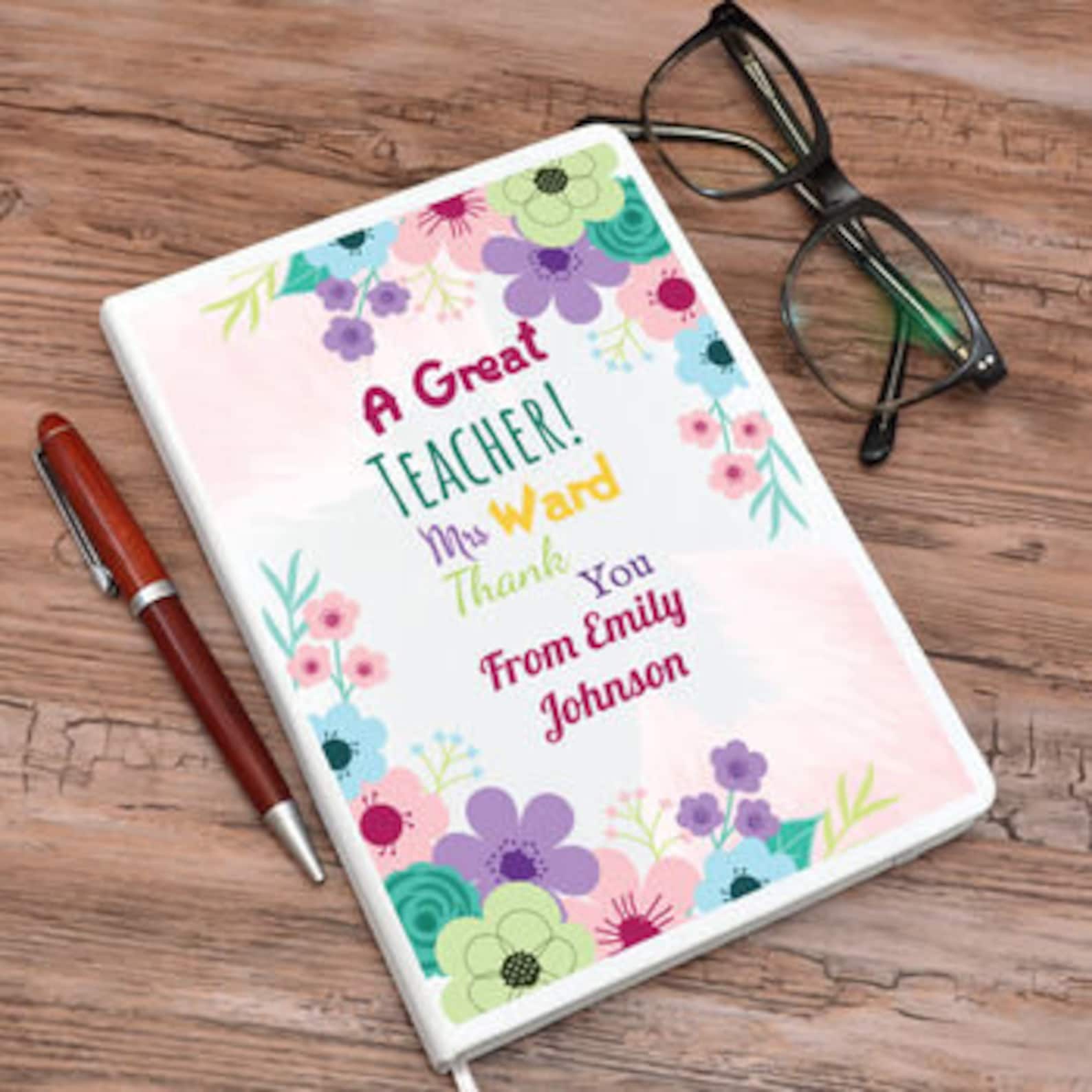 Personalised Thank You Teacher Notebook/journal Diary Blank Pages ...