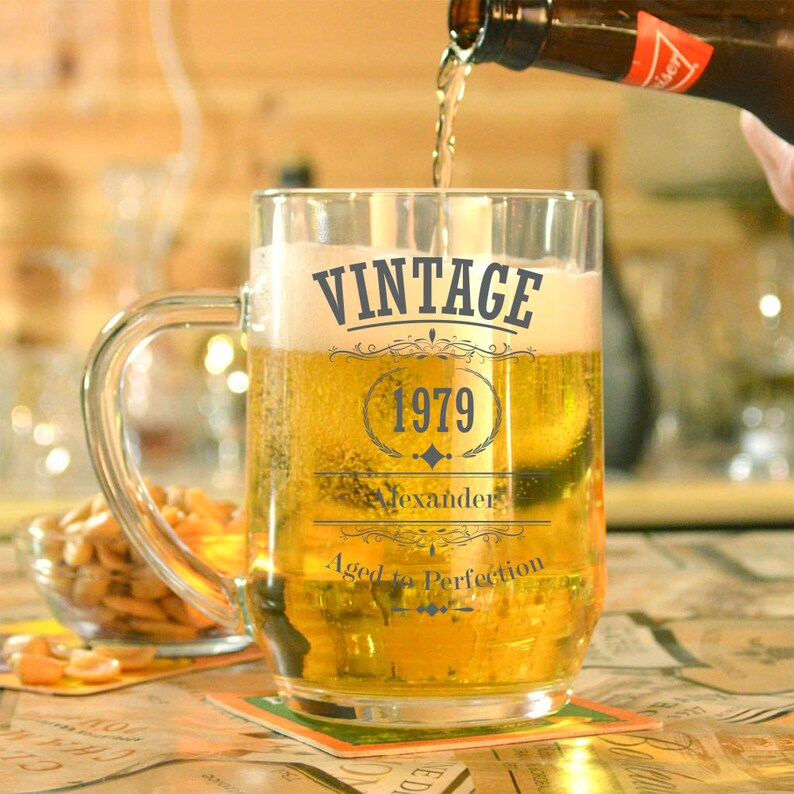 Personalised Birthday Tankard Beer Glass for Men Engraved Stein Pint ...