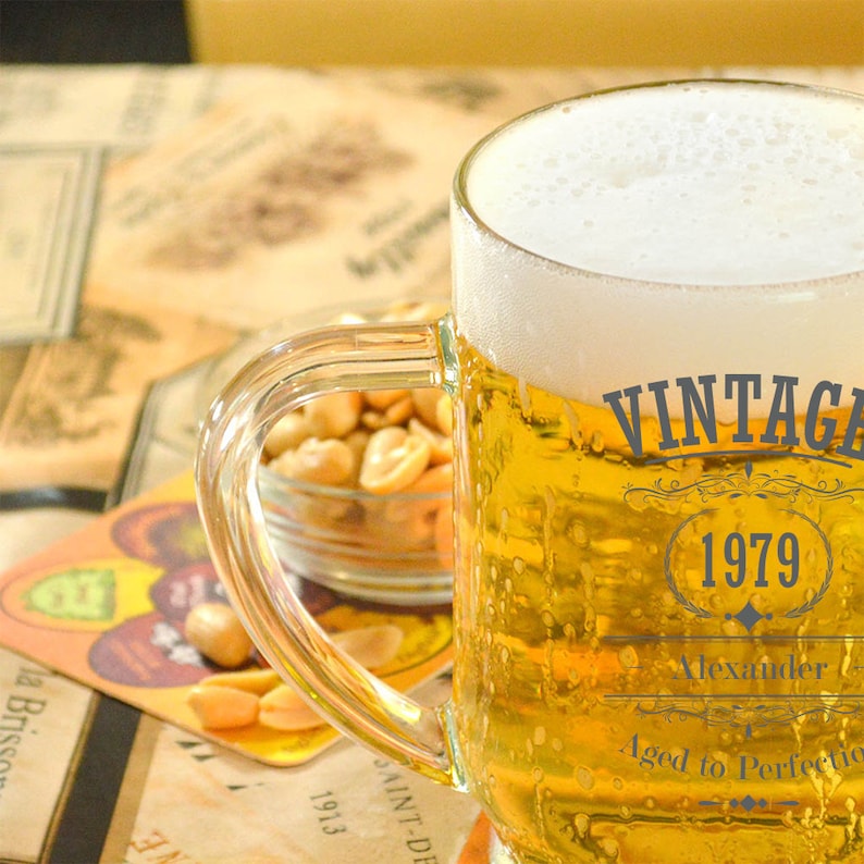 Personalised Birthday Tankard Beer Glass for Men Engraved Stein Pint ...